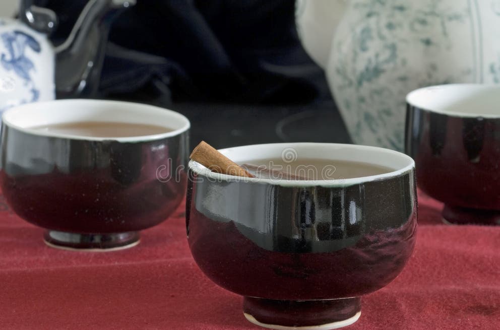Three tea cups stock photo. Image of cinnamon, boiling - 7208828