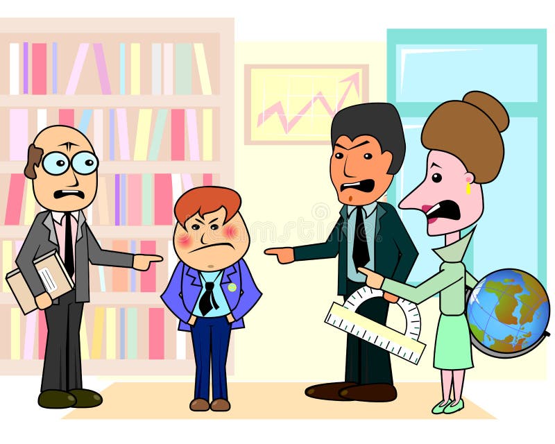 Three Teachers and Bad Student Stock Vector - Illustration of ...