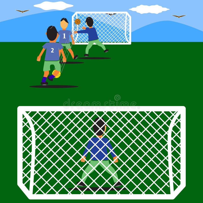 Three Team Illustrated Soccer Practice Stock Vector - Illustration of ...