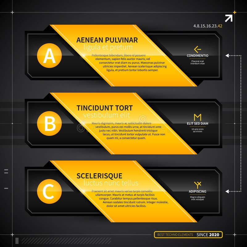 Three Techno Banners / Backgrounds with Abstract Isometric Icons. Stock ...