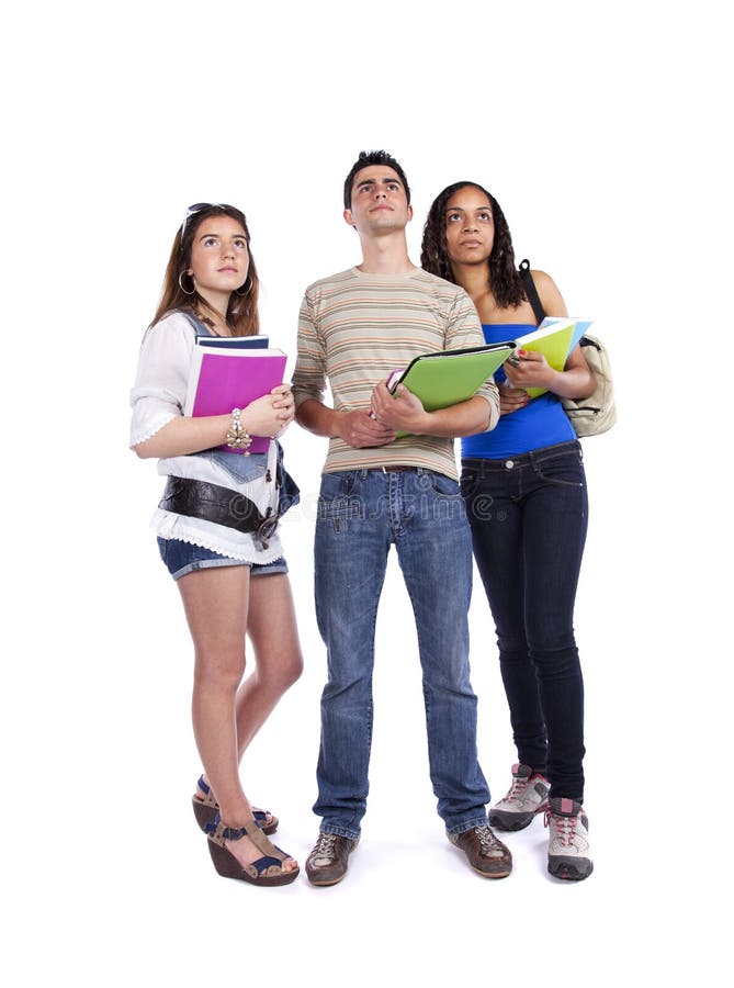 Three teenage studens stock image. Image of group, horizontal - 19689685