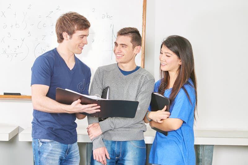 Three Teenage Students in a Team Stock Image - Image of chalkboard ...