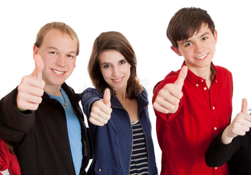 Group Of Three Happy Teenagers Studying Stock Image - Image of ...