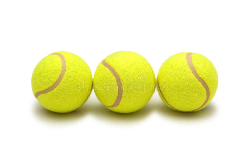 Three Tennis Balls Isolated Stock Image - Image of play, isolated: 6210959