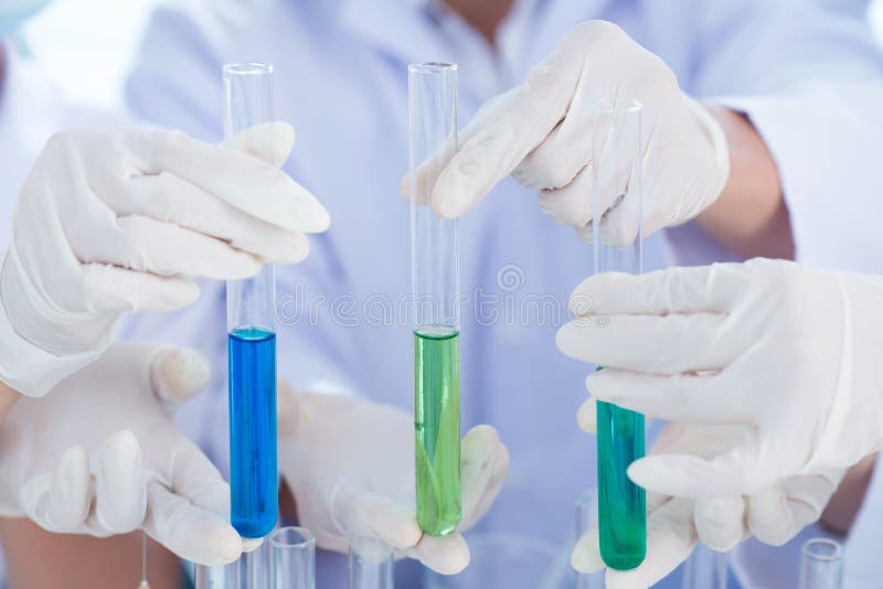 Three Test Tubes Containing Precipitates of Transition Metal Compounds ...