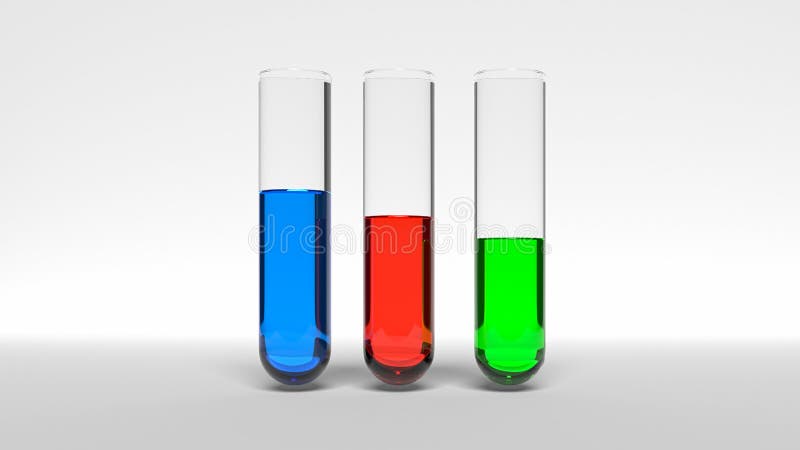 Three Test Tubes with Helix DNA, Chromosome, Nucleotides. Stock ...