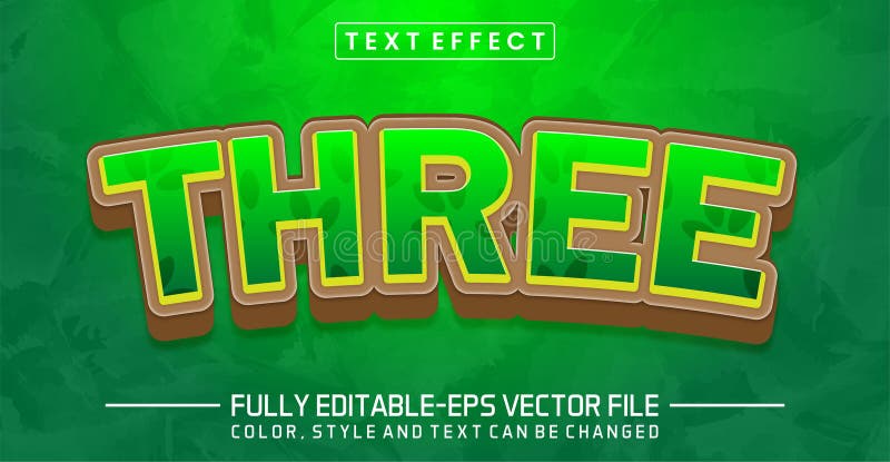 Three Text Editable Style Effect Stock Vector - Illustration of ...