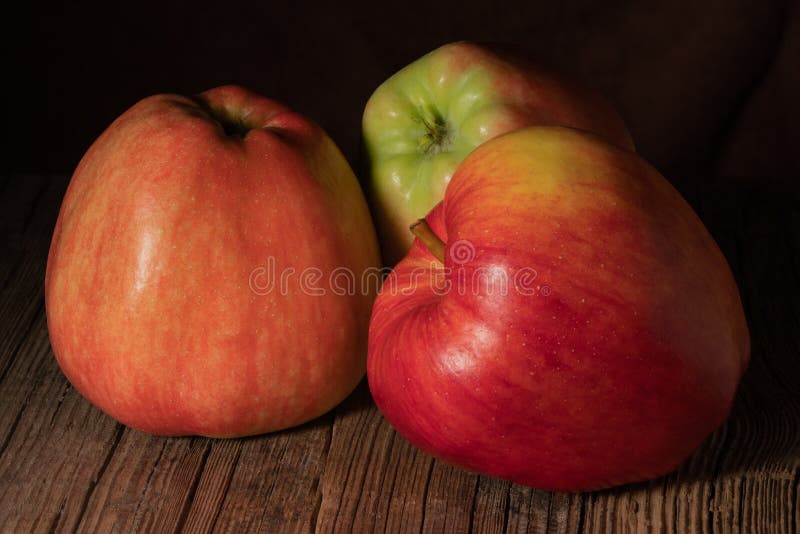 Three textured ripe apple stock image. Image of food - 163139487