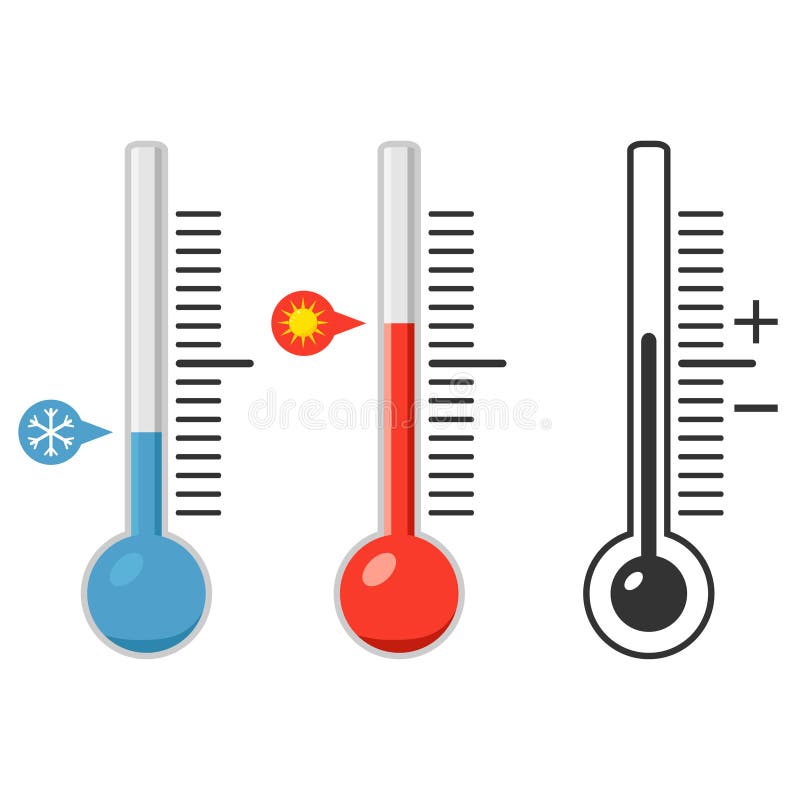 Three of the thermometer. stock vector. Illustration of celsius - 86029114