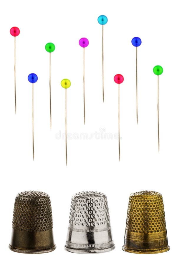 Colored Thimbles and Buttons Stock Photo - Image of handicraftsman ...