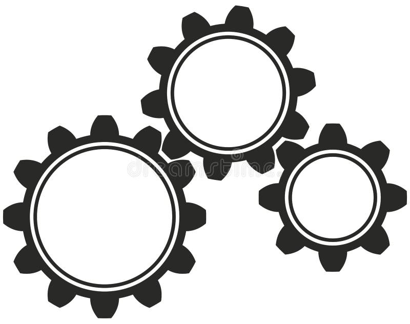 Gear Working or Cogwheel Symbol on White Background. Stock Vector ...