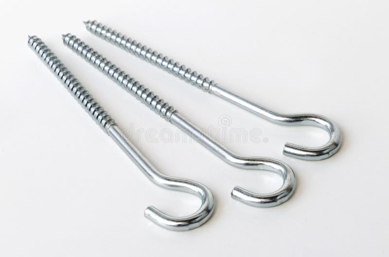 Three threaded hooks stock image. Image of stainless - 253111671