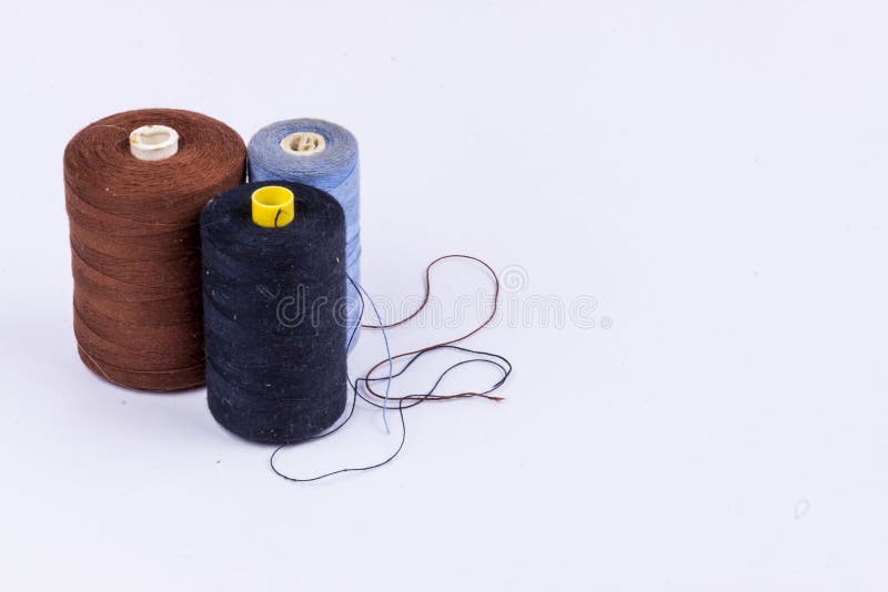 Three Threads - White Background Stock Photo - Image of manufacture ...