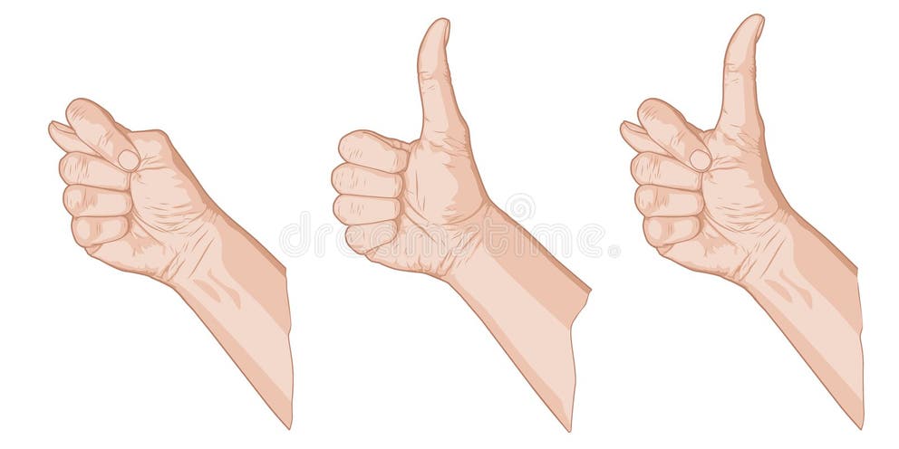 Three thumbs sketch stock vector. Illustration of cartoon - 97160232