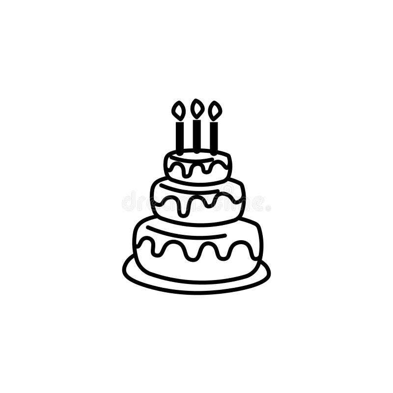 Three Tier Birthday Cake Stock Illustrations – 210 Three Tier Birthday ...