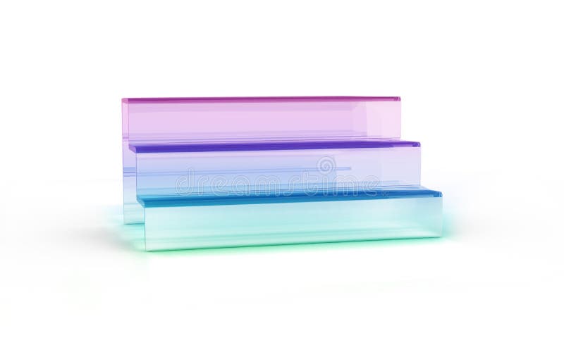 Three Tier with Color Glass of Display Stand Stock Illustration ...