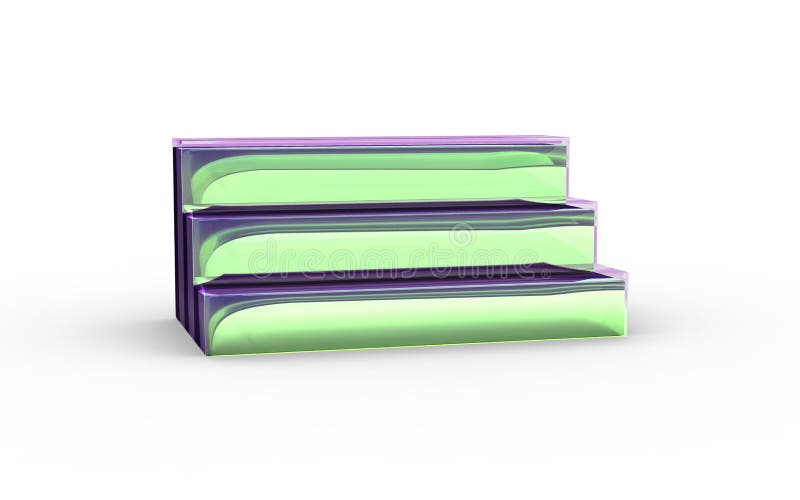 Three Tier with Green Glass of Display Stand Stock Illustration ...