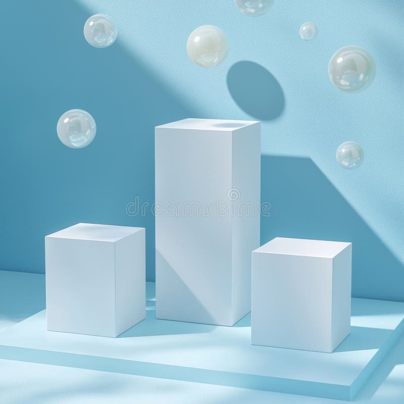 The Three-Tier Mockup of a White Square Product Stock Photo - Image of ...