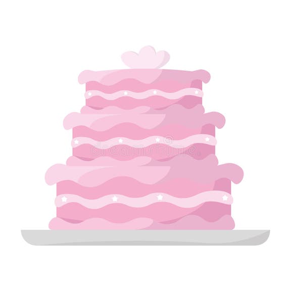 Three Tier Pink Cake. Vector Stock Vector - Illustration of festive ...