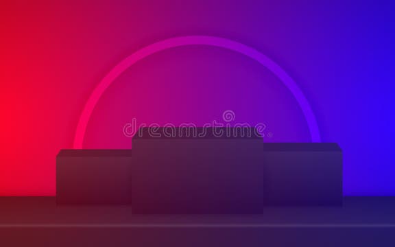 Three Tier Podium with Spotlight Vector Illustration Stock Illustration ...