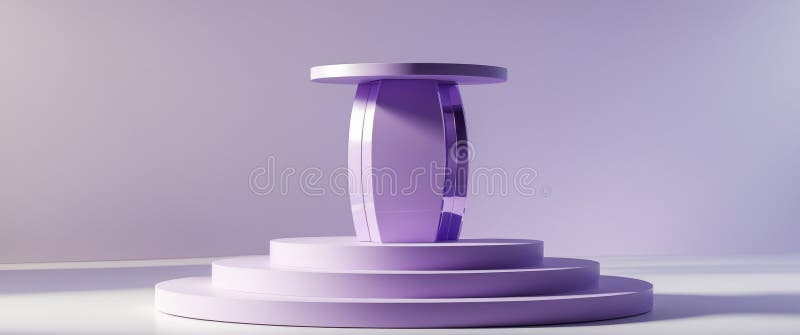 Three Tier Purple Podium on Light Surface Stock Image - Image of level ...