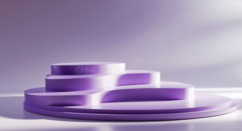 Three Tier Purple Podium on Light Surface. Stock Photo - Image of three ...