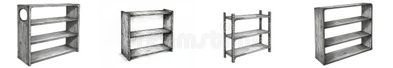 Three Tier Shelving Units a Black and White Illustration Organization ...