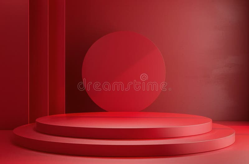 Red Product Display Stage Two Tiered Platform Presentation Stock Photos ...