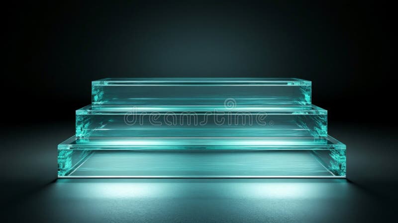 Three Tiered Translucent Glass Platform Display Stock Illustration ...