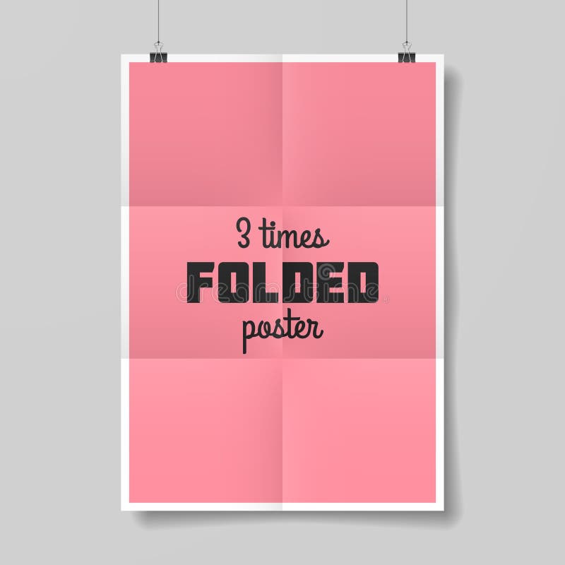 Three times folded poster stock vector. Illustration of mock - 44185084