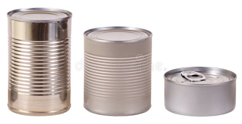 Three tin cans stock photo. Image of metal, shiny, reflection - 14084210