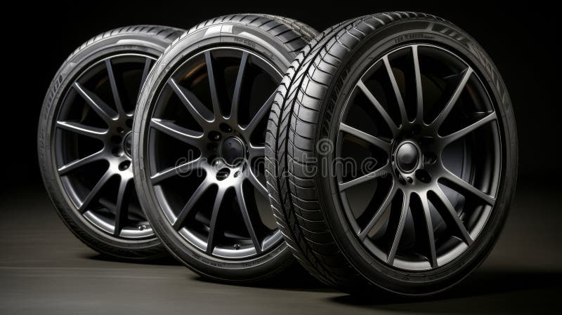 Three Tires Stacked on Brick Floor Stock Image - Image of workshop ...