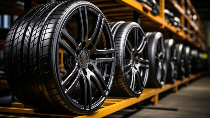 Three Tires Stacked on Brick Floor Stock Image - Image of equipment ...