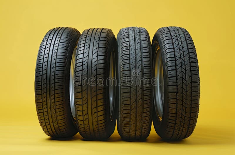 Three Tires Stacked on Top of Each Other in a Balanced Tower ...