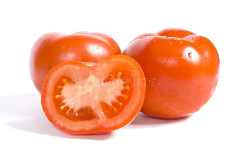 Three Tomatoes One Them Sliced Stock Photos - Free & Royalty-Free Stock ...