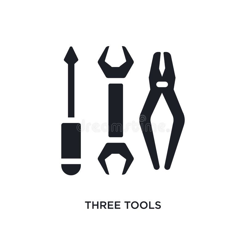 Three Tools Icon Vector Isolated on White Background, Three Tool Stock ...