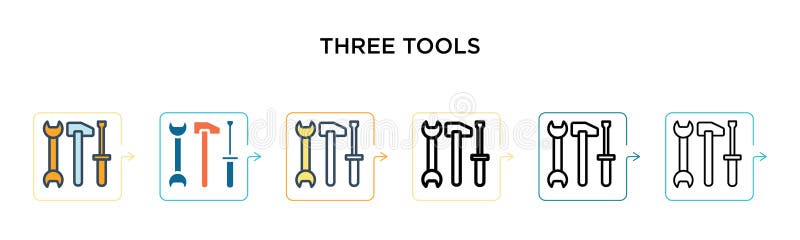 Three Tools Icon Vector Isolated on White Background, Three Tool Stock ...