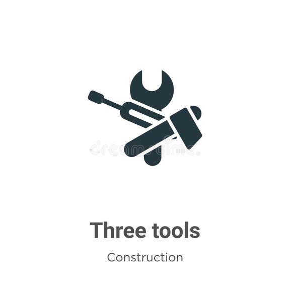 Three Tools Vector Icon on White Background. Flat Vector Three Tools ...