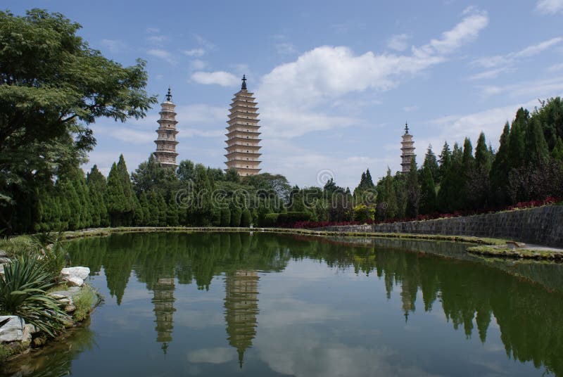 The three-tower temple stock image. Image of history - 11433257