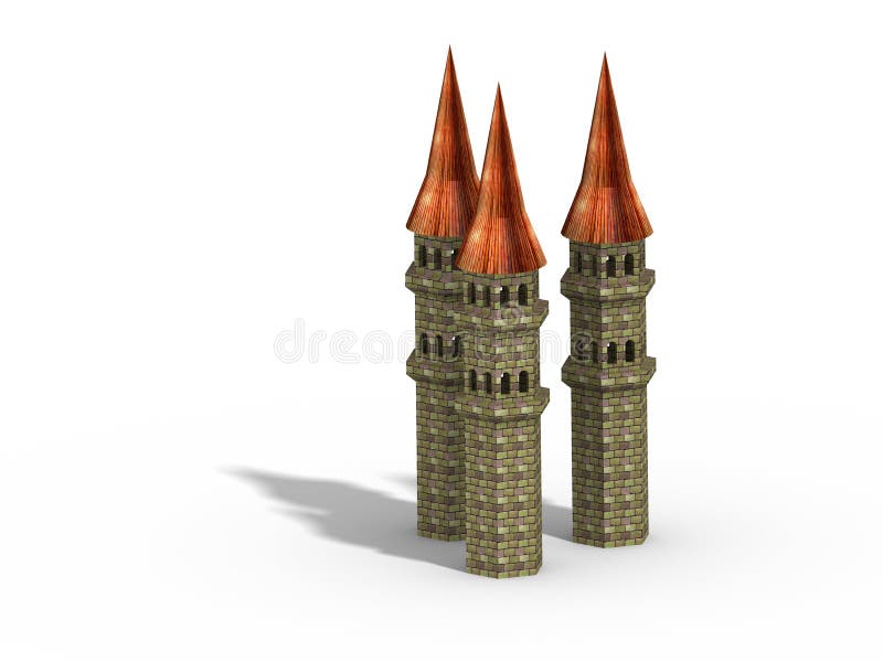 Three towers stock illustration. Illustration of roof - 4278405