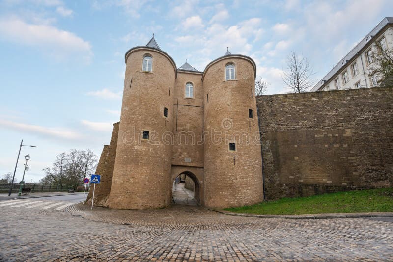 Three Towers Gate - Luxembourg City, Luxembourg Stock Photo - Image of ...