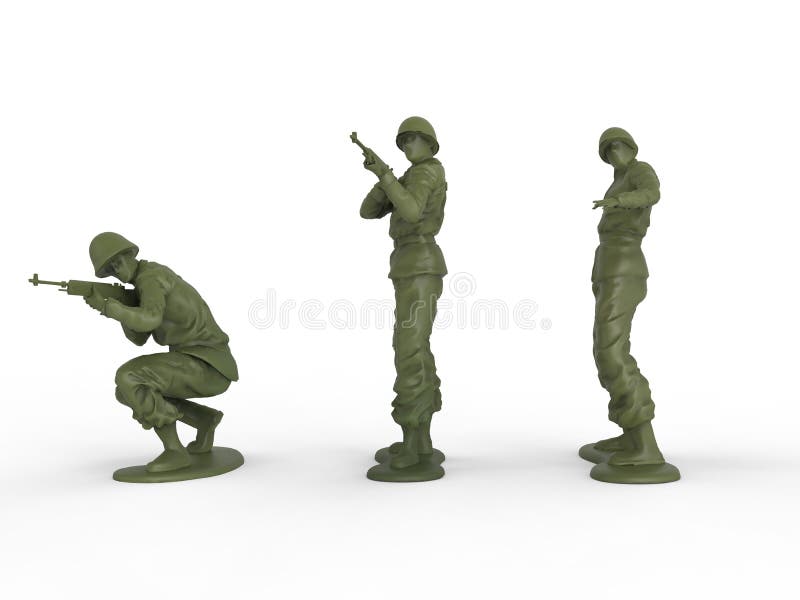 Three Toy Soldiers - Front View Stock Photo - Image of child, bomb ...