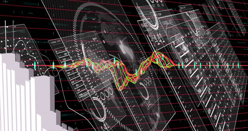 Three-trace Waveform Growing after Color Merge, Panels Sliding Behind ...