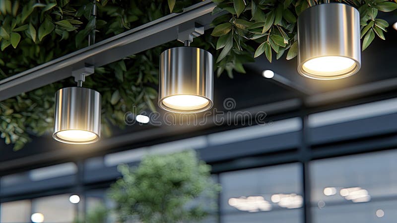 Three Track Lights on the Ceiling Create a Warm Atmosphere, with Two ...