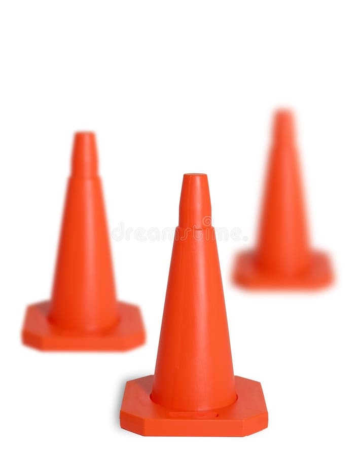 Three traffic cones stock photo. Image of safe, highway - 586494