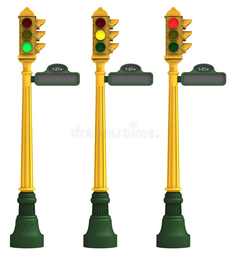 Three Traffic Lights stock photo. Image of path, retro - 26138072