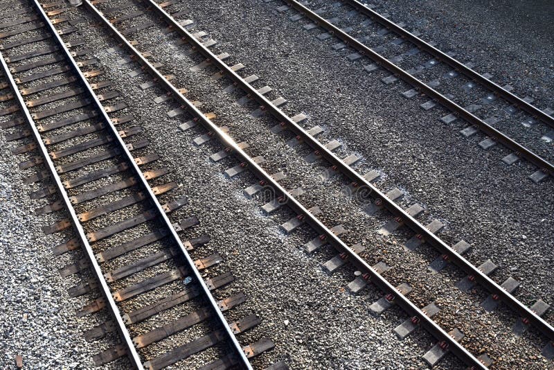 Three train tracks stock image. Image of track, train - 49033131