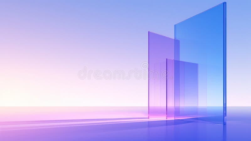 Three Rectangular Transparent Glass Blocks with a Gradient, Translucent ...