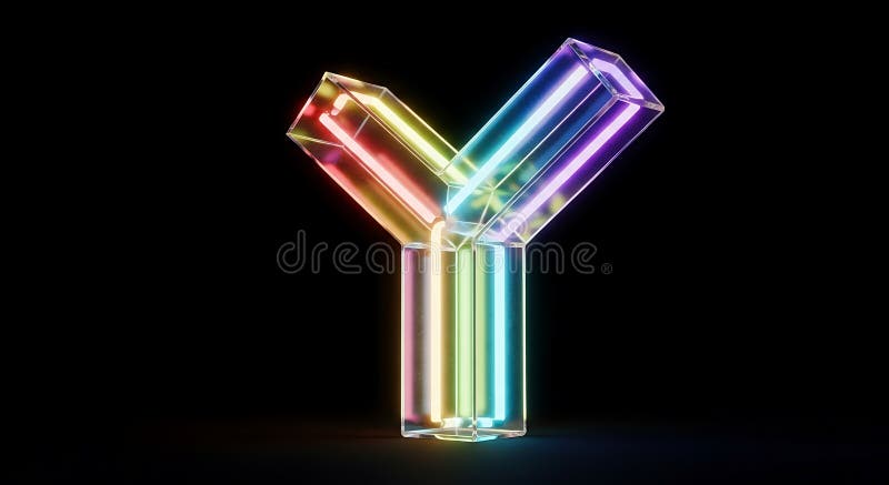 Three Transparent, Rectangular Prisms Intersect, Forming a "Y" Shape ...