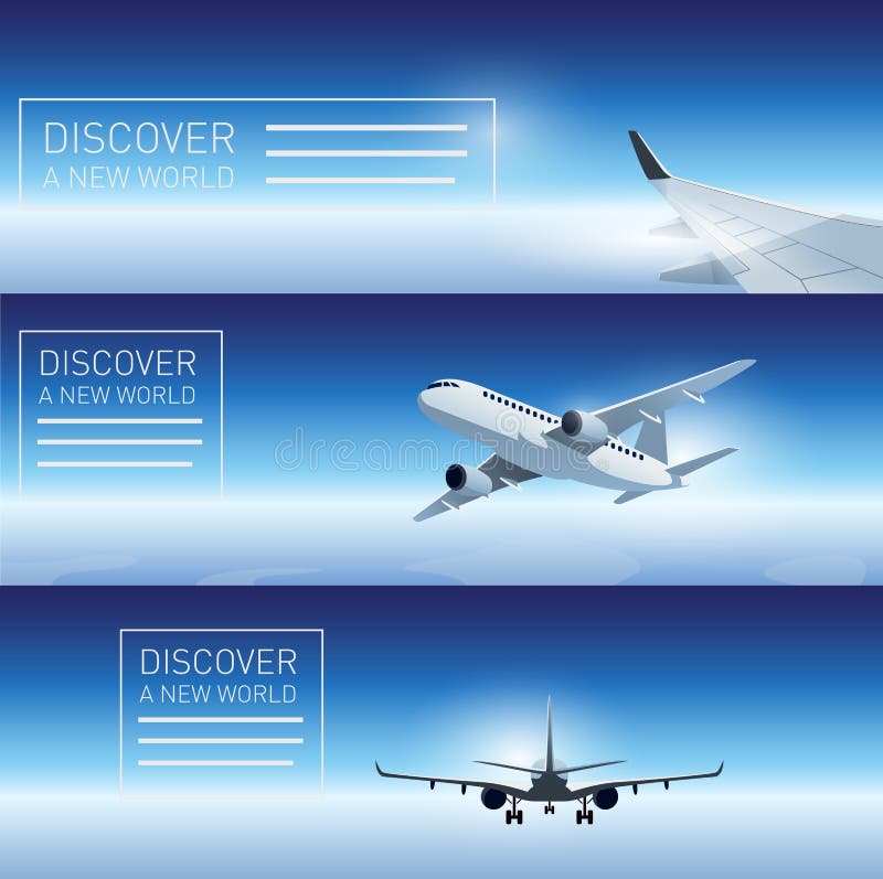 Three Transportation Banner Templates Stock Vector - Illustration of ...